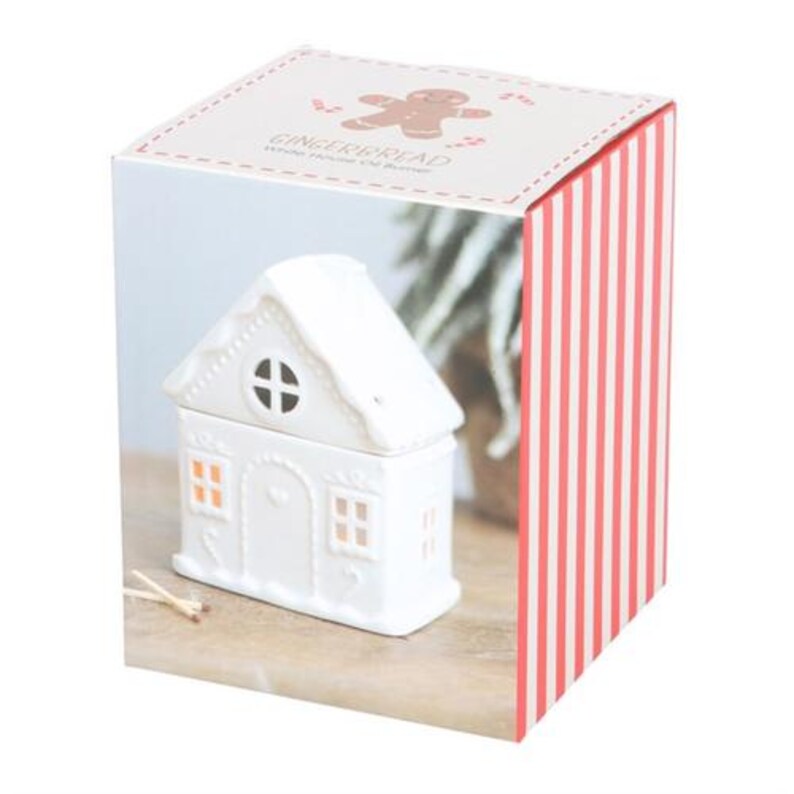 White Gingerbread House Ceramic Oil Burner | White Christmas ...