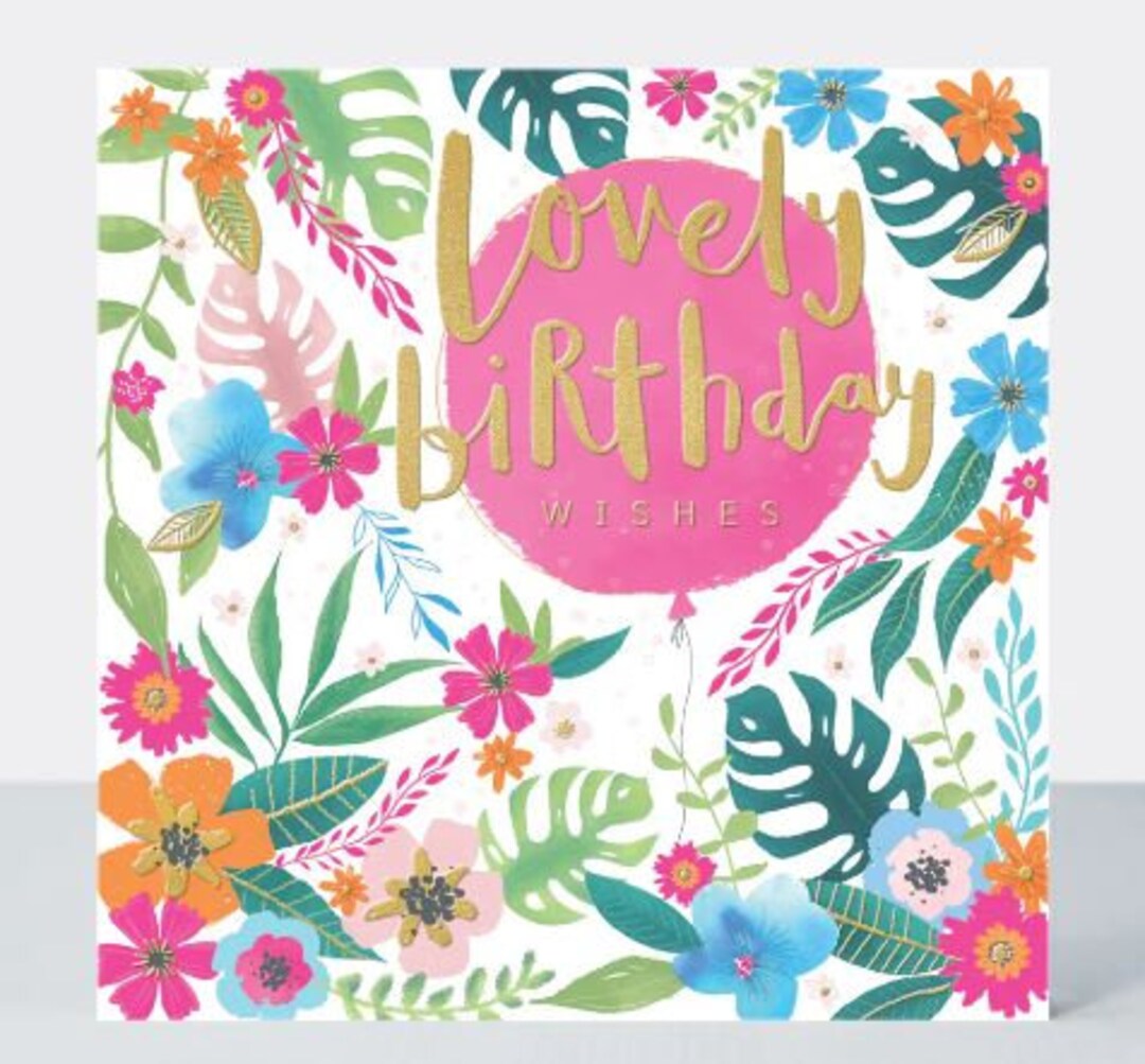 Birthday Card /lovely Birthday Wishes Card / Greetings /cards for Her ...