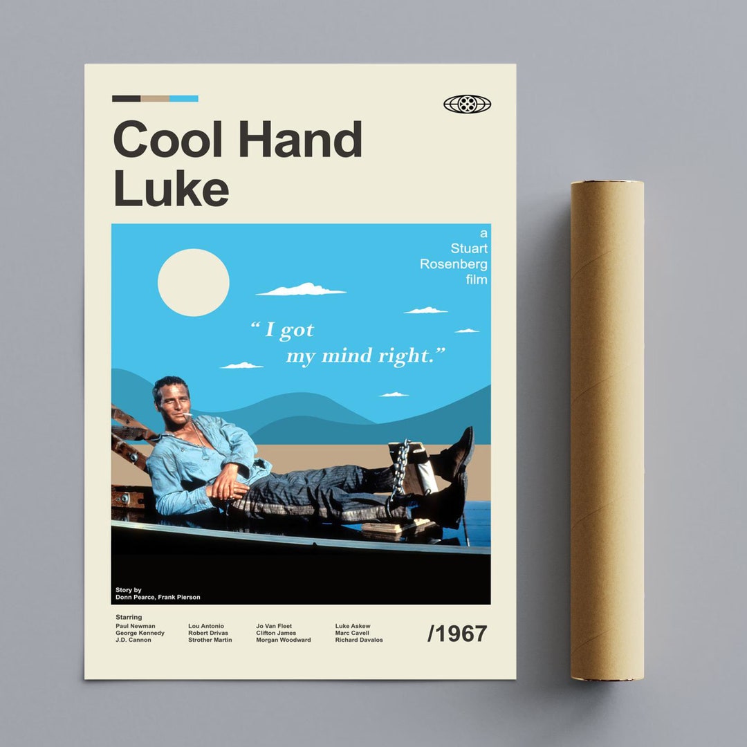 Mid Century Modern Cool Hand Luke Poster, Retro Movie Print, Modern ...