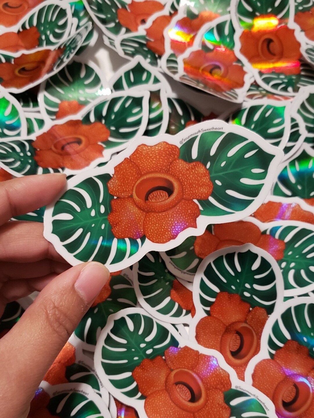 Rafflesia Monstera Holo Sticker - Etsy