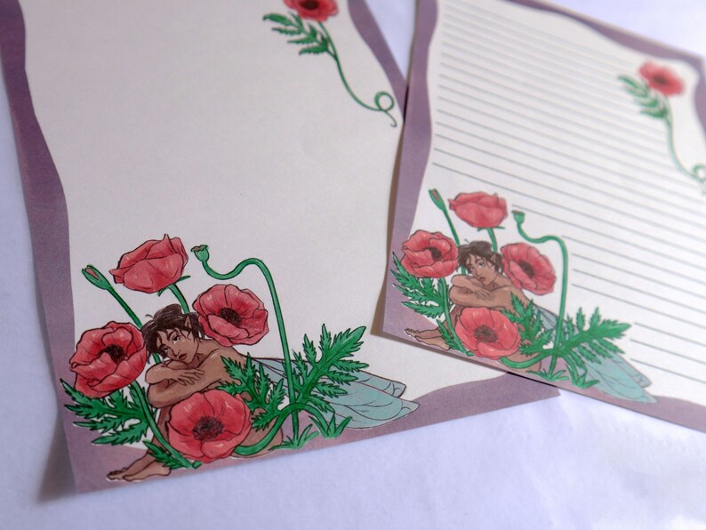 Printable Poppy Fairy Letter and Note Paper - Etsy