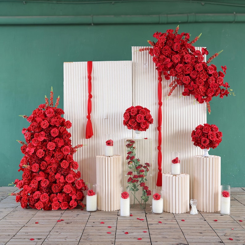 Red Rose Wedding Arch Flowers: DIY Floral Arrangement Decor - Etsy