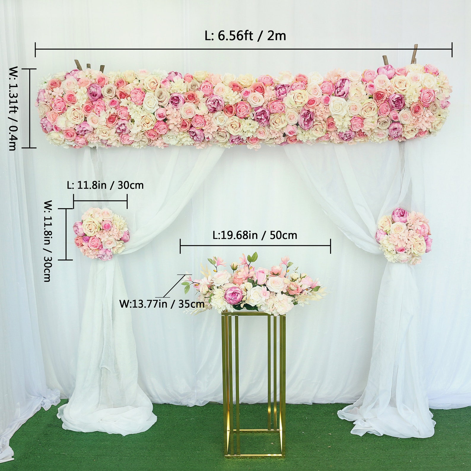Customize Rose Pink Flower Row Wedding Arch Decoration Floral - Etsy