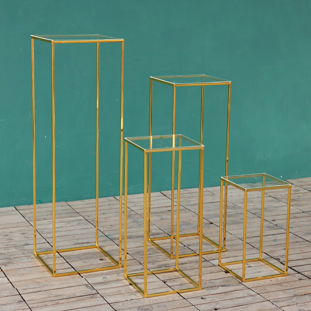 Gold Plated Wedding Arch Set: Metal Square Flower Stands (4pcs/lot) - Etsy