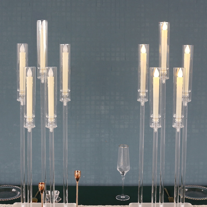 New Wedding Transparent Acrylic Crystal Candlestick Home Party - Etsy