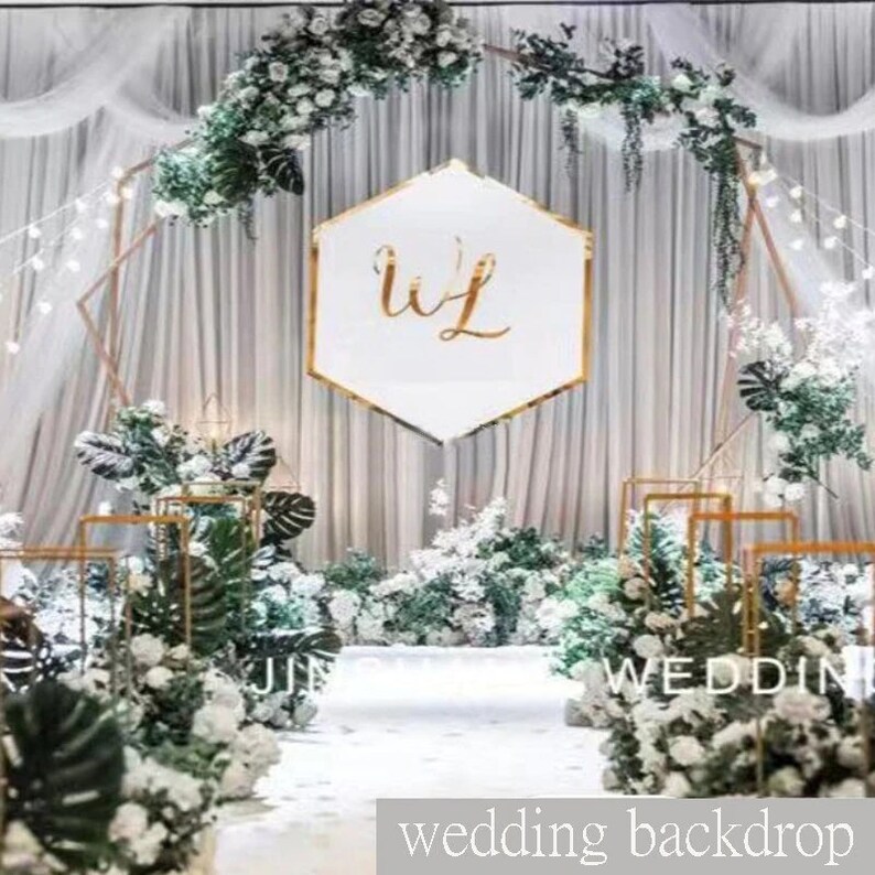 Wedding Arch Double Hexagon Wedding Stage Geometric Wrought | Etsy