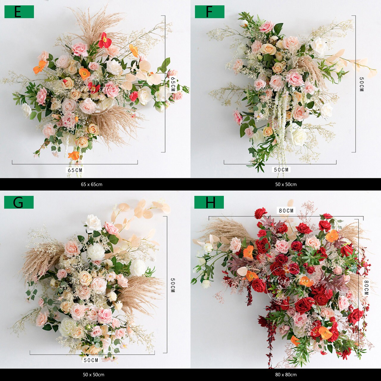 Wedding Flower Wall Arrangement Supplies Silk Peonies Rose | Etsy