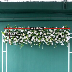 Greenery Style White Rose Floral Runner for Wedding Background ...