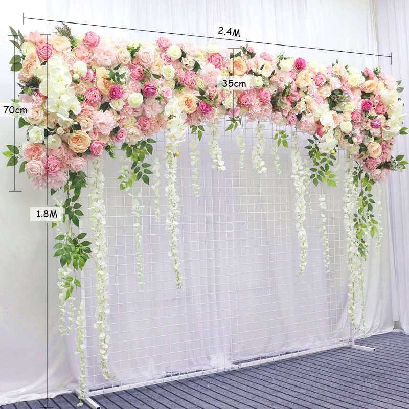 Wedding Flower Row Setwedding Decorative Flowerspink White - Etsy Hong Kong
