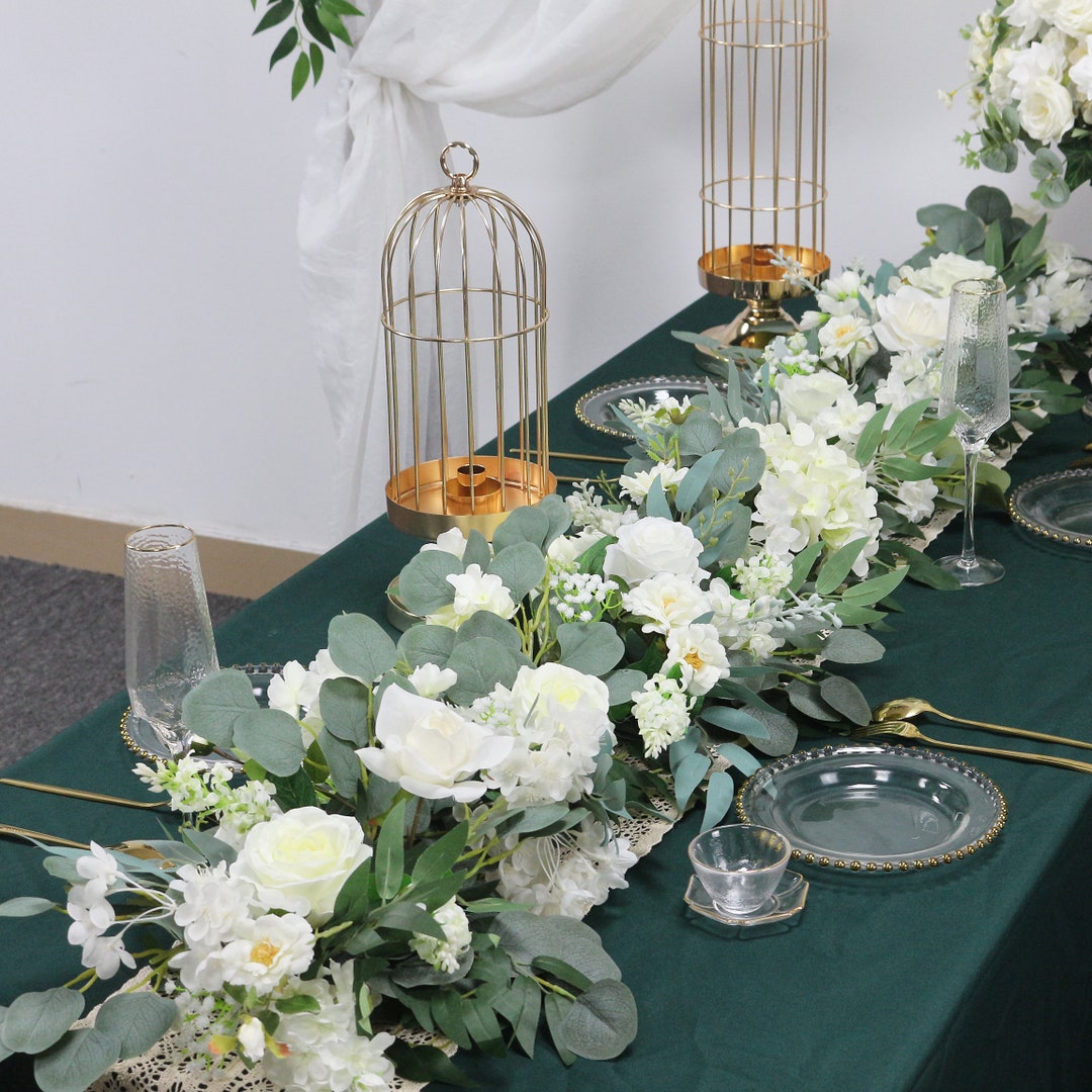 Wedding Table Flower Artificial Flowers Silk Rose Baby Breath ...