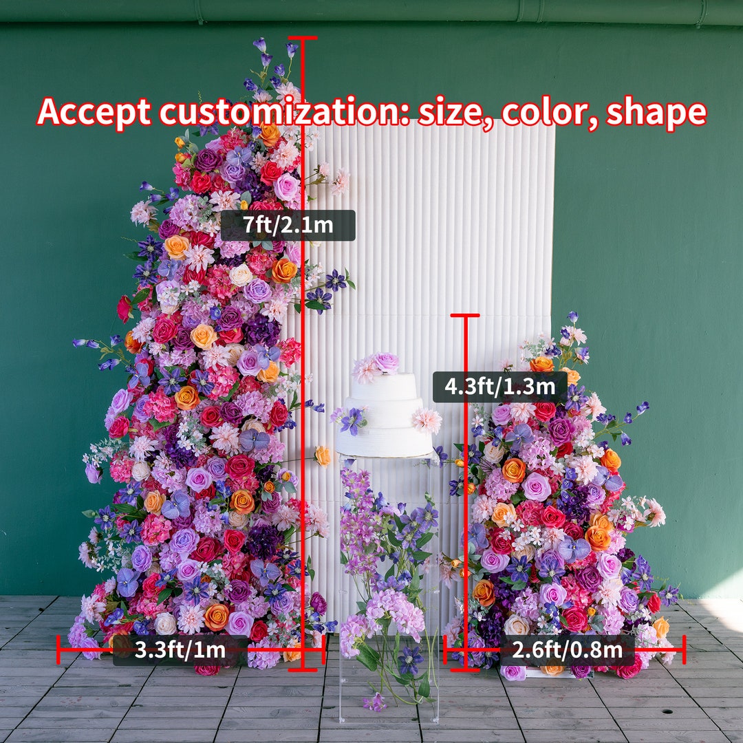 Artificial Floral Row Wedding Horn Arch Background Decoration Custom ...