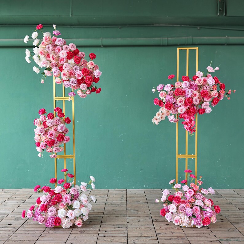 Red Pink Rose Flower Runner, Wedding Arch Decor - Etsy