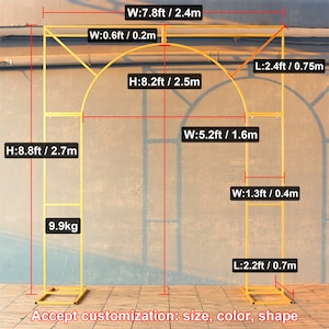 Wedding Arch Stage Iron Truss Arch Decorative Party Props Cuboid Curved ...