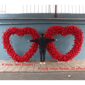 White Heart Shaped Flower Row Flower Stand Set Flower Arrangement ...