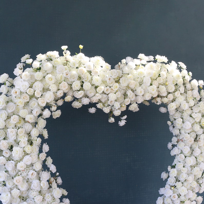 White Heart Shaped Flower Row Flower Stand Set Flower - Etsy