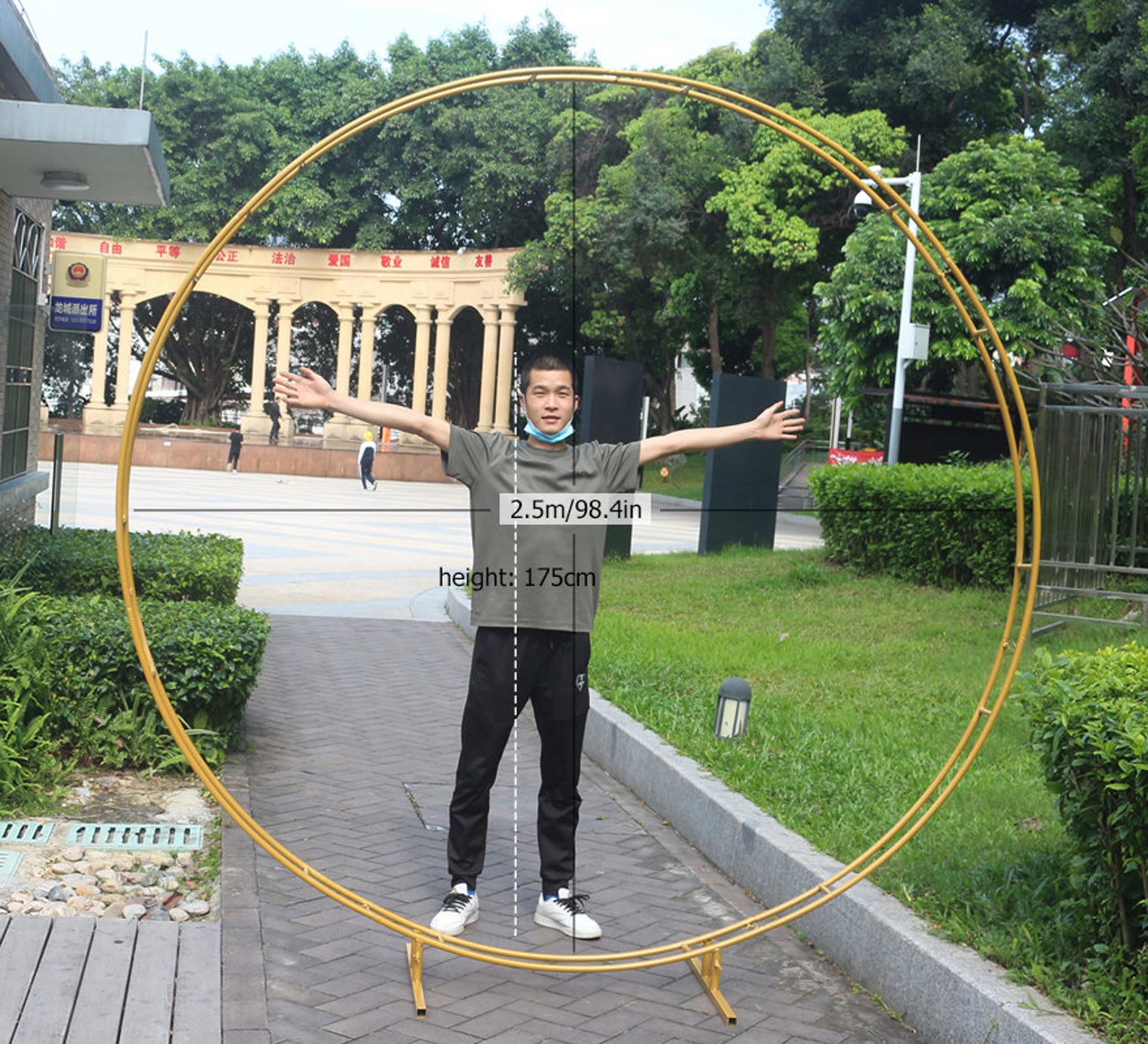 Double Round Ring Wedding Arch Metal Circle Arch Wedding Hoop - Etsy