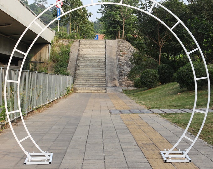 8FT Gold Metal Circle Flowers Hanging Wedding Arch Modern Decorative ...