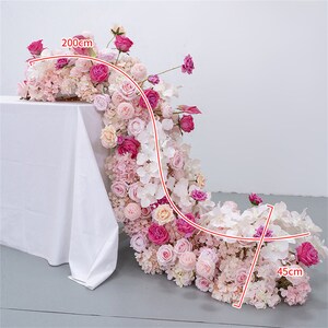Artificial Flower Runner Pink White Red Series Flower Arrangement for ...
