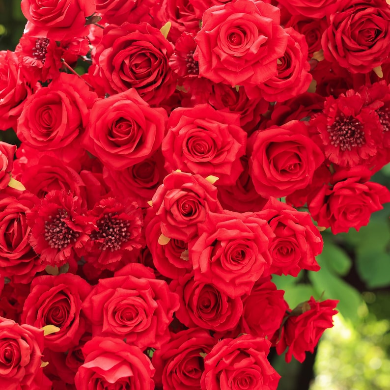 Red Rose Wedding Arch: Artificial Flower Backdrop Decor - Etsy