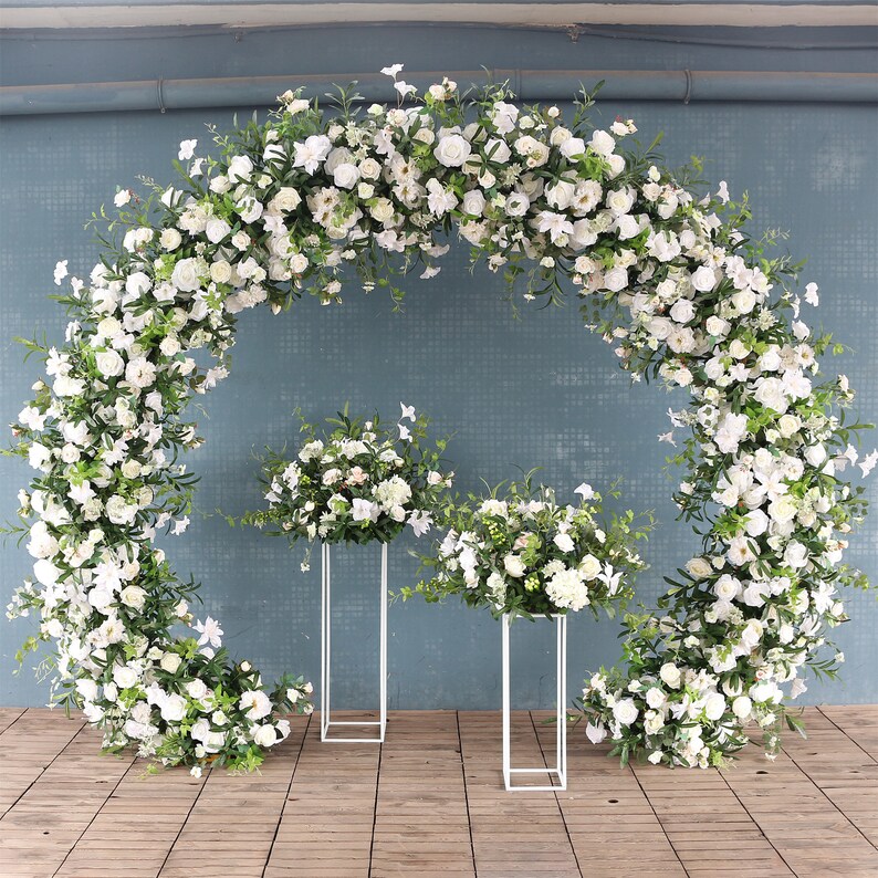 White Rose Greenery Floral Row for Baby Shower Party Event - Etsy