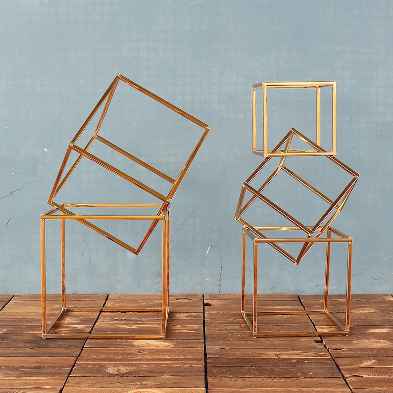 Cube Wedding Stand Shiny Gold Silver Plated Backdrop - Etsy