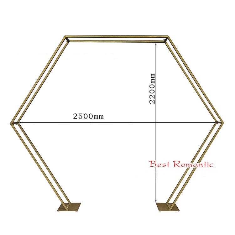Hexagonal geometric wrought iron stand wedding background | Etsy