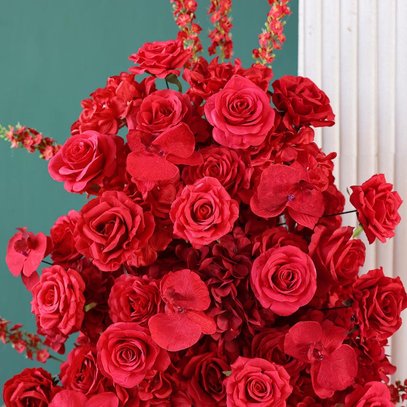 Red Rose Wedding Arch Flowers: DIY Floral Arrangement Decor - Etsy