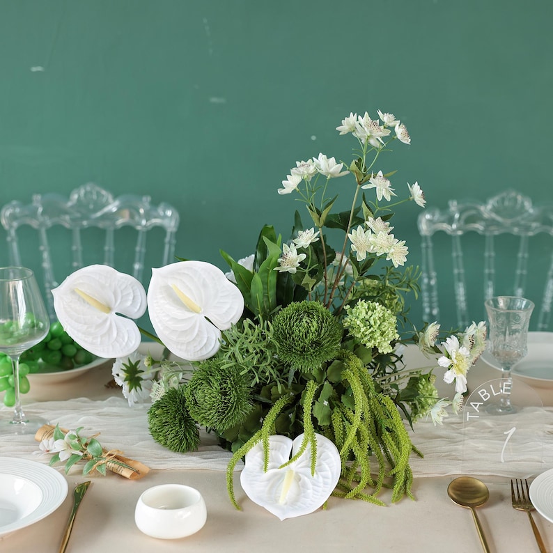 Table Centerpieces Greenery Style Artifical Green Dianthus Flower - Etsy
