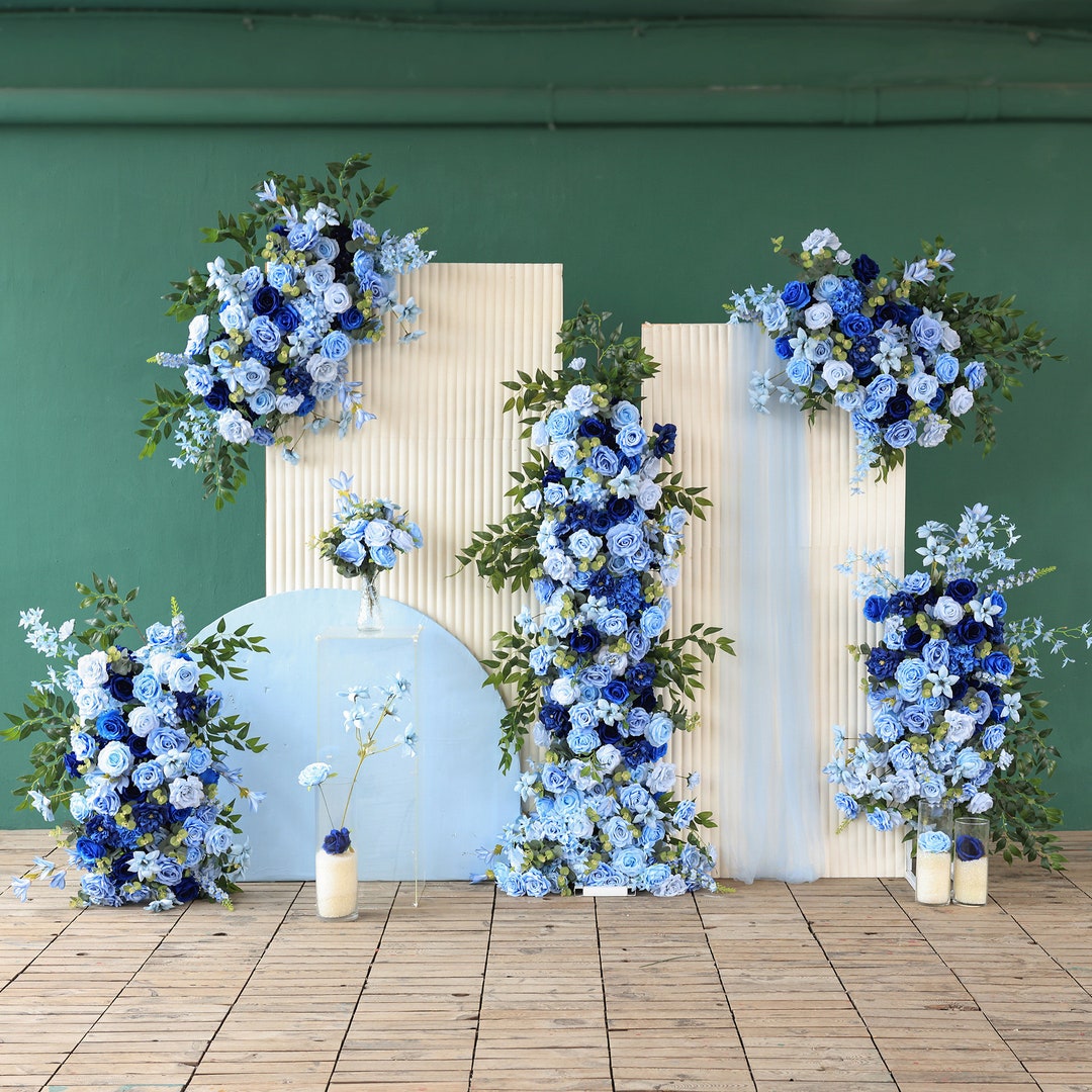 Blue Floral Arrangement: Wedding Birthday Party Decor - Etsy