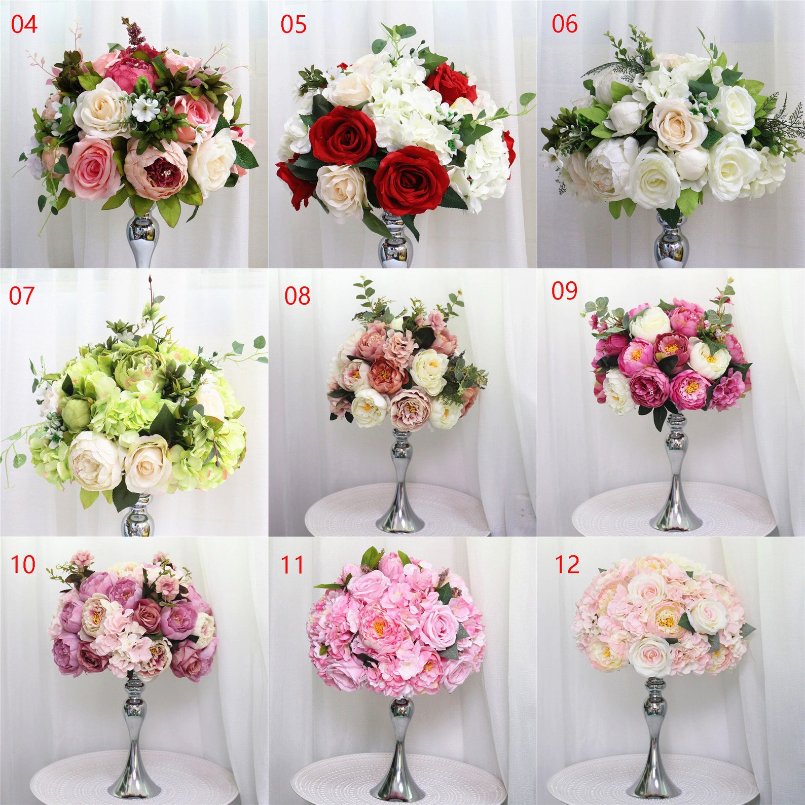 Custom 35/45cm Rose Peony Artificial Flower Ball Centerpieces Decor ...