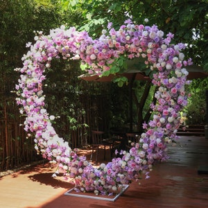 Heart Shaped Flower Row Flower Stand Set Flower Arrangement Wedding ...