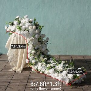 Customized Floral Arrangement Luxury Greenery White Rose Flower Runner ...