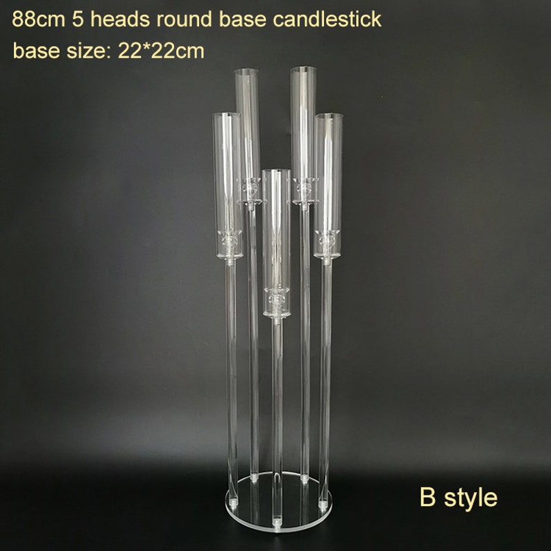 New Wedding Transparent Acrylic Crystal Candlestick Home Party - Etsy