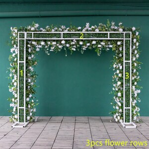 Greenery Style White Rose Floral Runner for Wedding Background ...