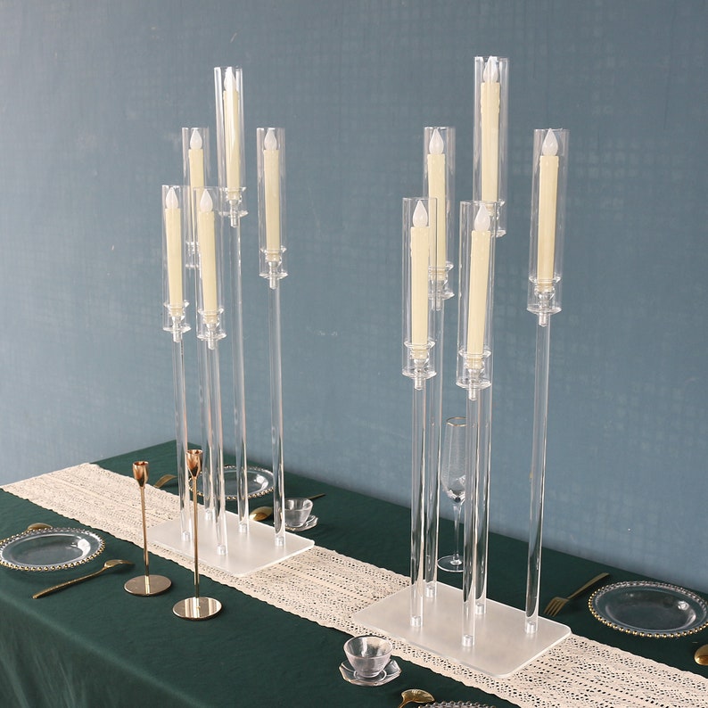 New Wedding Transparent Acrylic Crystal Candlestick Home Party - Etsy