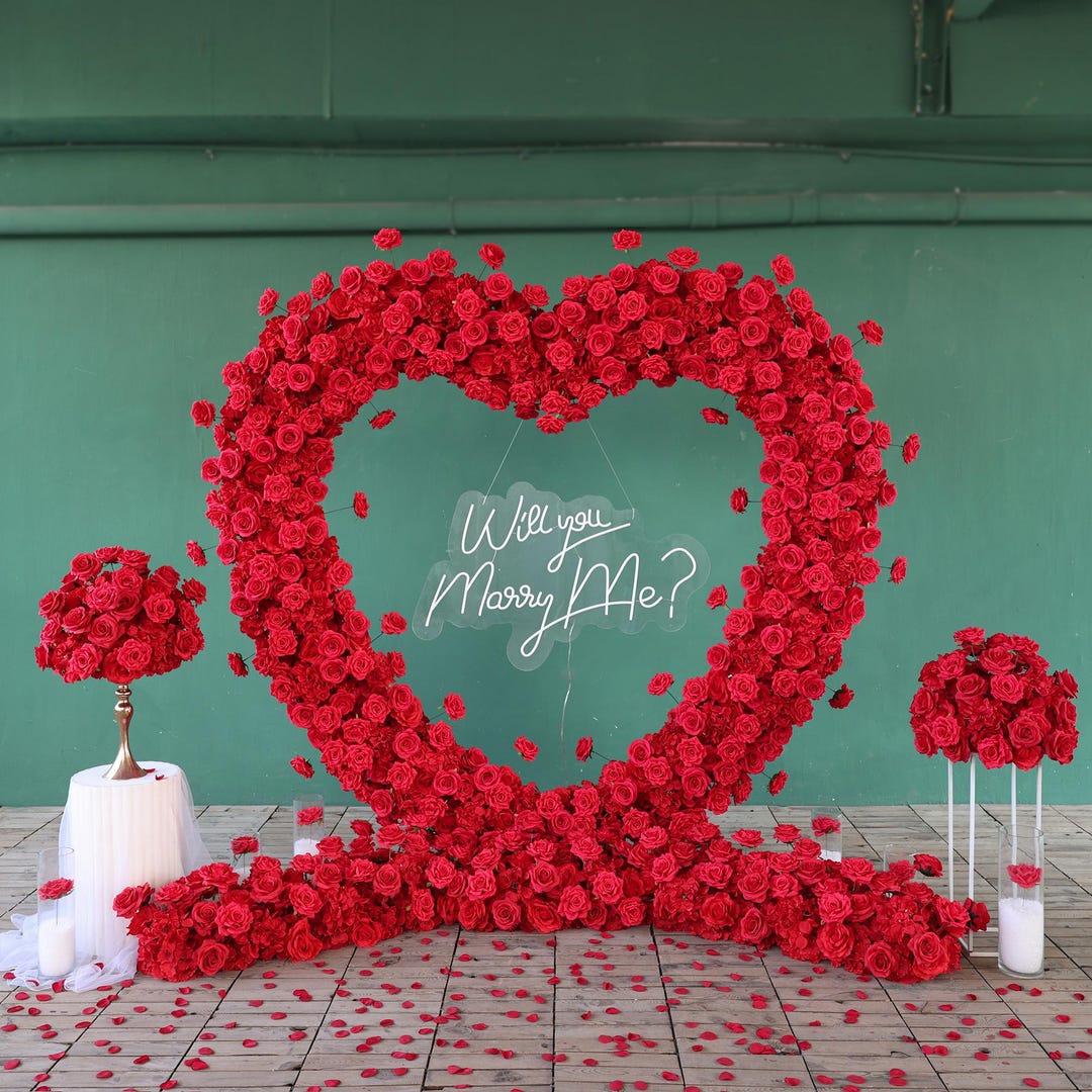 Heart Flower Arch: Wedding Stage Props, Party Decor - Etsy