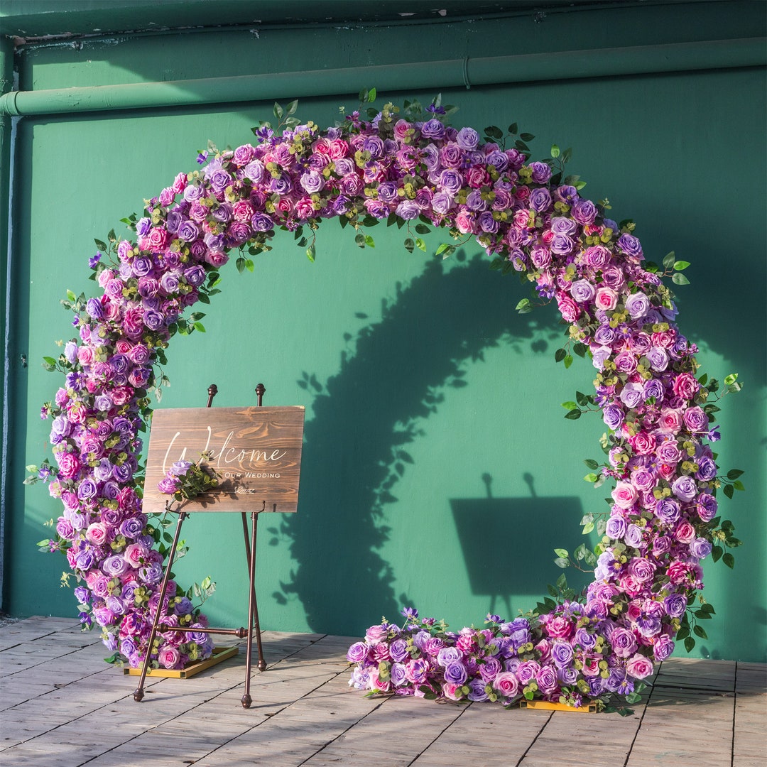 Purple Pink Rose Flower Row: Wedding Arch Decor (100x35cm) - Etsy