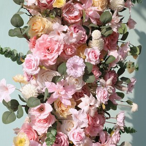 Luxury Floral Arrangement Customized Pink White Series Flower Runner ...