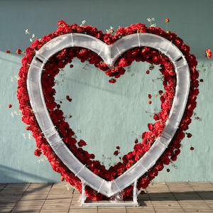 Heart Shaped Flower Row Flower Stand Set Flower Arrangement Wedding ...