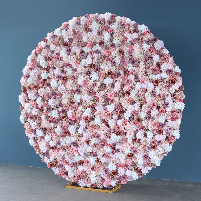 3D Round Flower Wall Wedding Backdrop Decoration Artificial - Etsy