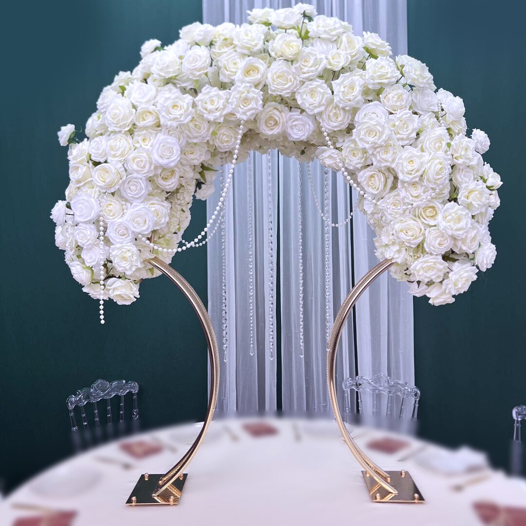 Gold Moon Arch Table Centerpiece: Wedding Floral Stand (115cm) - Etsy