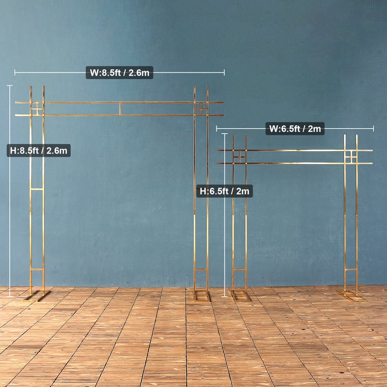 Wedding Arch Shniny Gold Arch Wedding Props Double Pole Square - Etsy