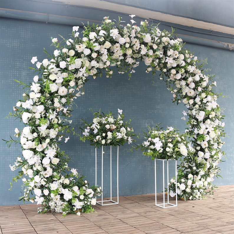 White Rose Greenery Floral Row for Baby Shower Party Event - Etsy