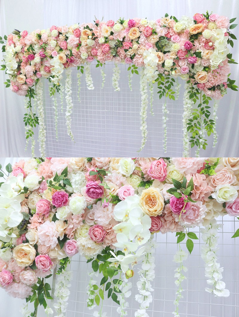 Wedding Flower Row Setwedding Decorative Flowerspink White - Etsy Hong Kong