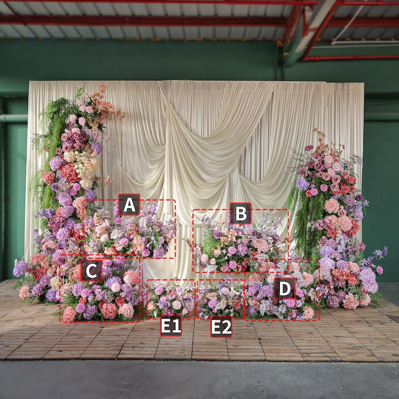 Wedding Flower Arrangement: Purple & Blush Rose Decor - Etsy