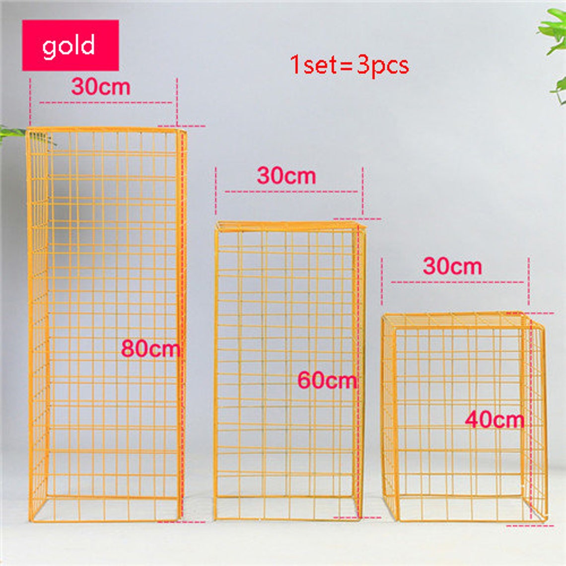 Gold White wedding props line square wrought iron stage | Etsy