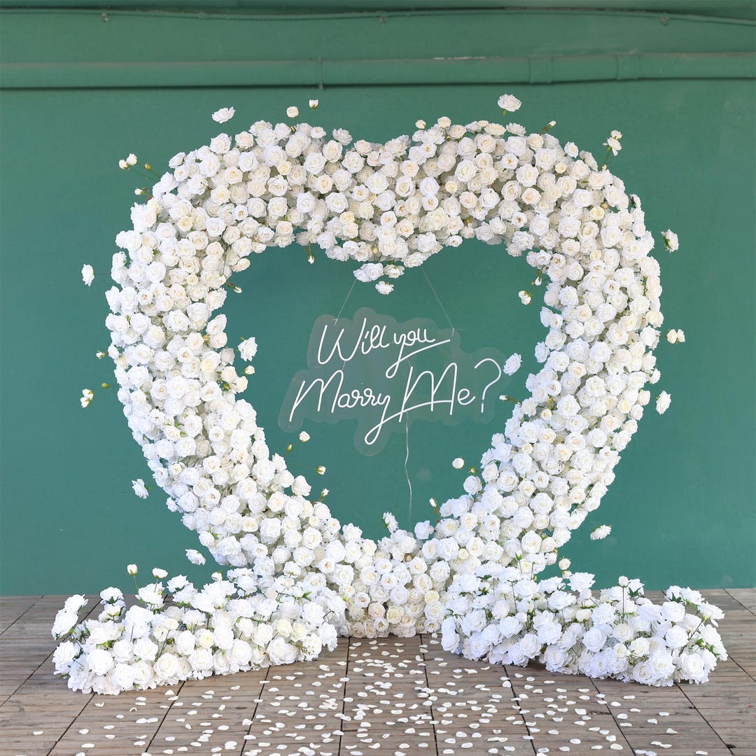 Heart Flower Arch: Wedding Stage Decor, Silk & Plastic Flowers - Etsy