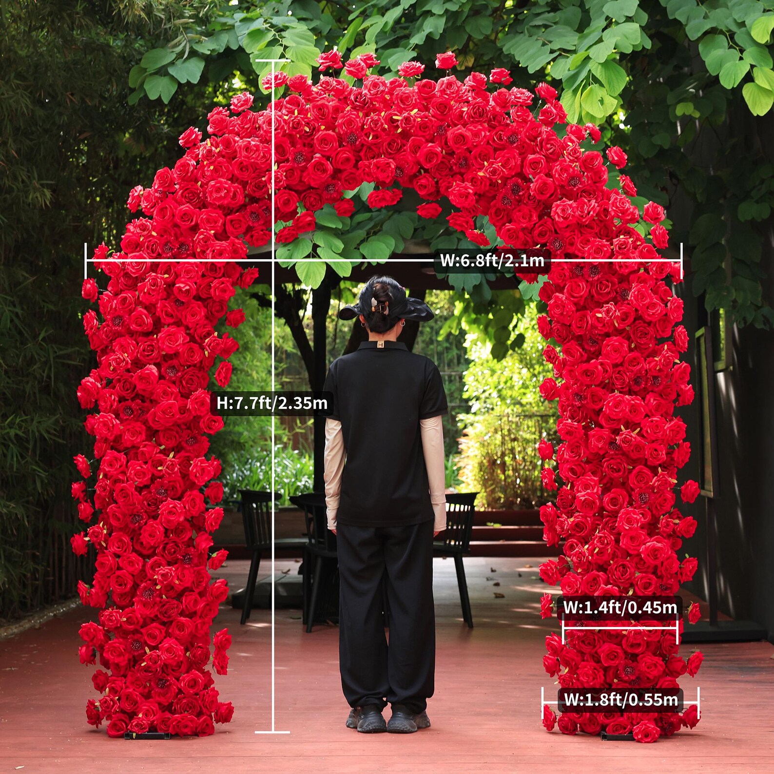 Red Rose Wedding Arch: Artificial Flower Backdrop Decor - Etsy