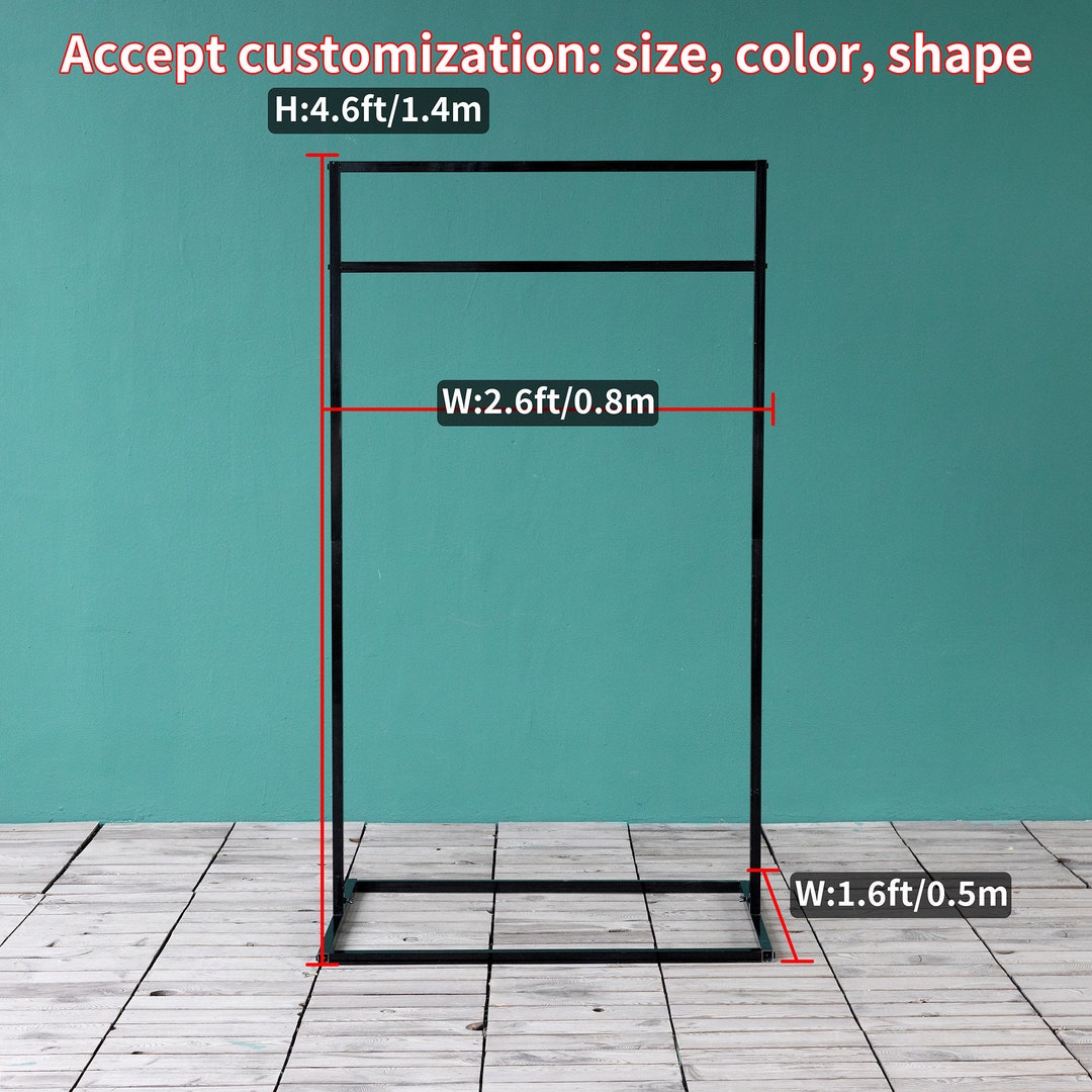 Rectangle Wedding Welcome Sign Stand: Iron Arch Backdrop (4.5ftx2.6ft ...