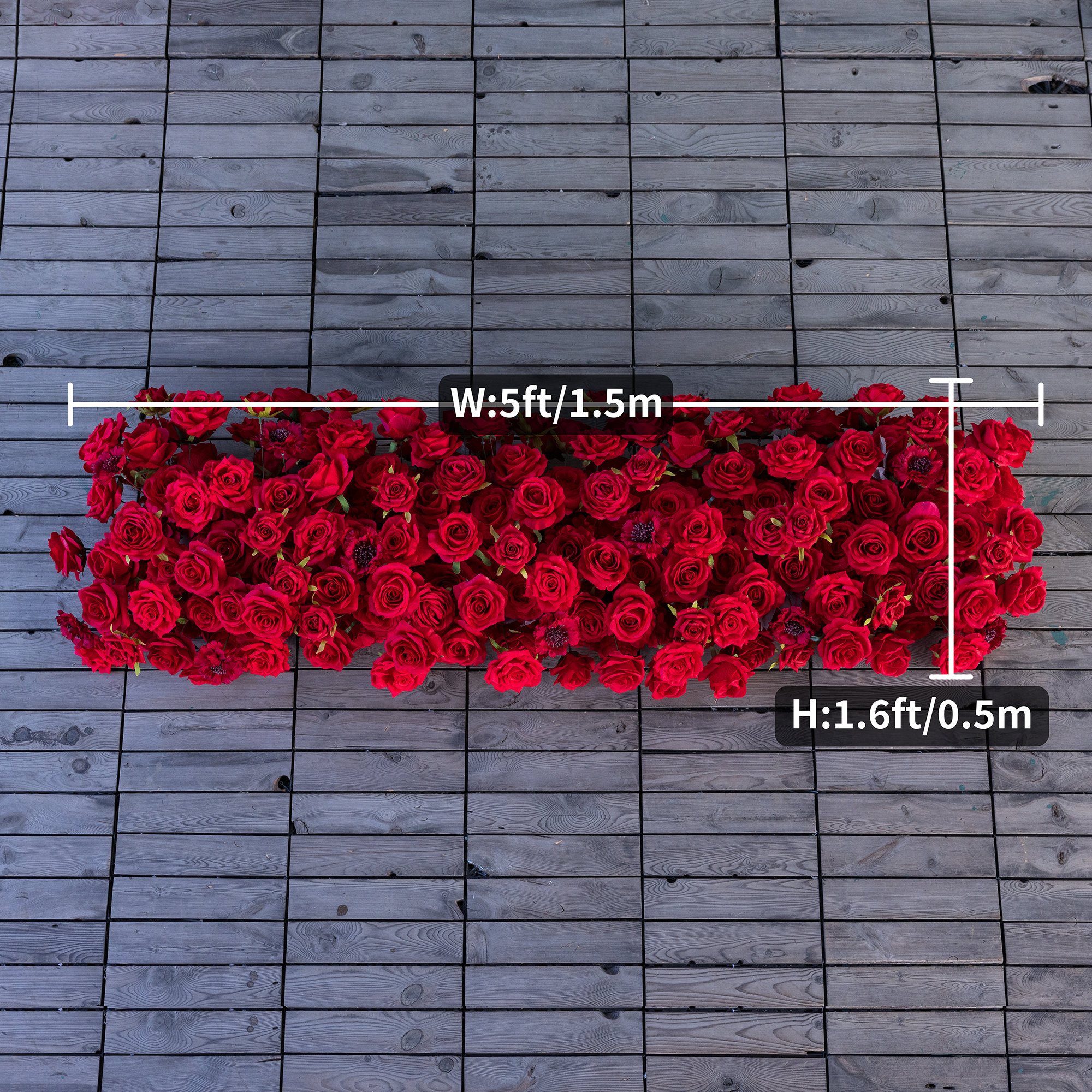 Luxury Red Rose Hydrangea Flower Runner: Wedding Backdrop Decor - Etsy